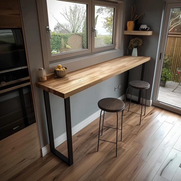 Staved Oak Breakfast Bar Table (Freestanding) – Ashford Blake