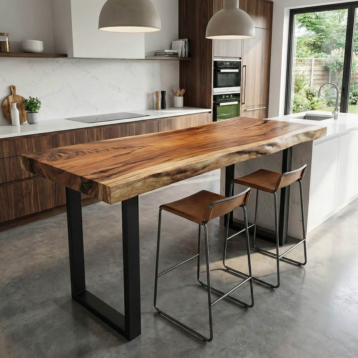 Suar Single Slab Live Edge Breakfast Bar (Freestanding) – Ashford Blake