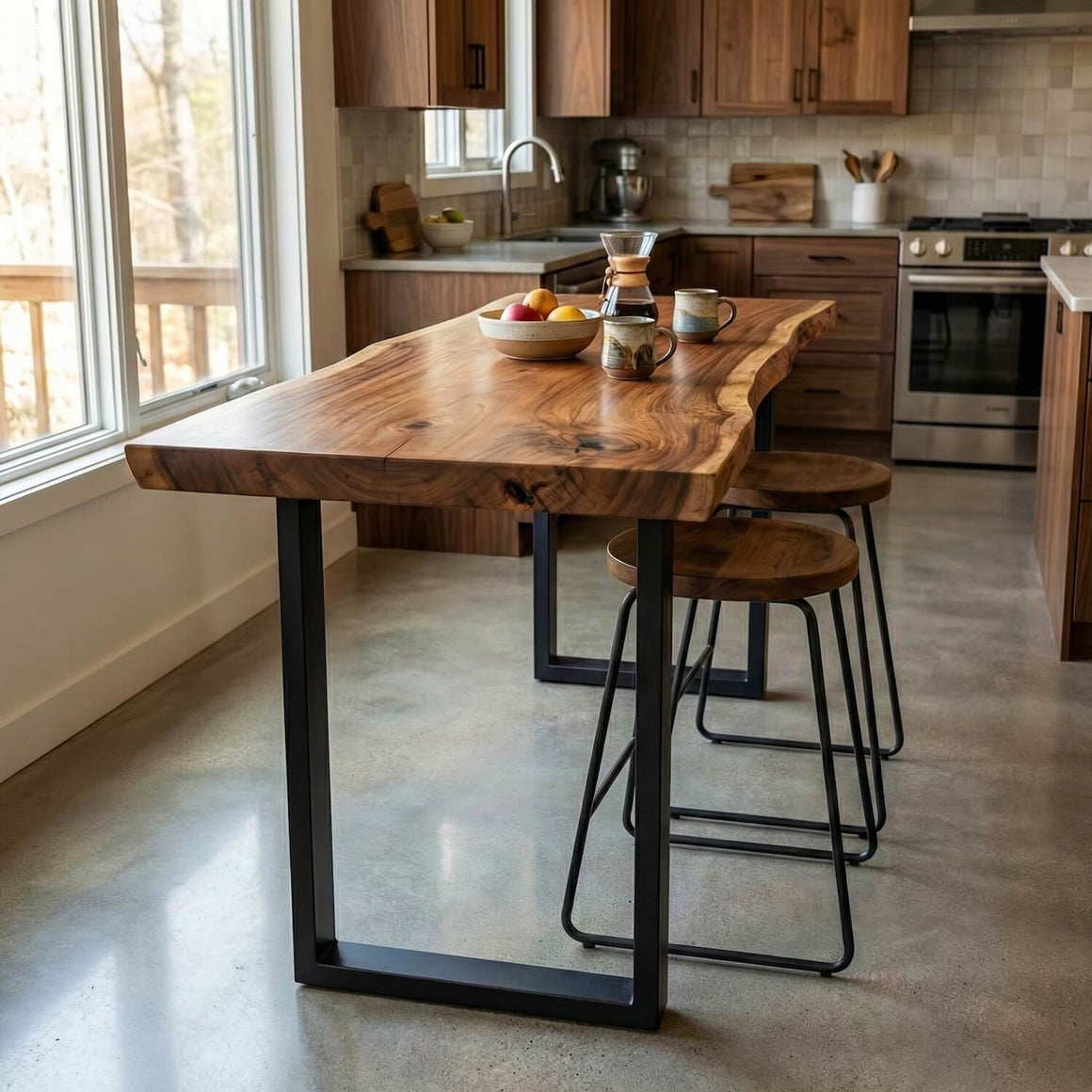 Suar Single Slab Live Edge Breakfast Bar (Freestanding) – Ashford Blake