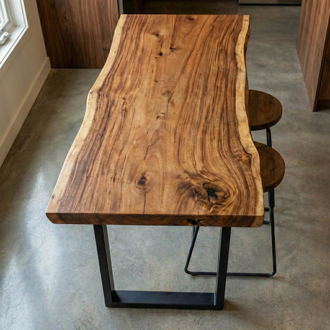 Suar Single Slab Live Edge Breakfast Bar (Freestanding) – Ashford Blake