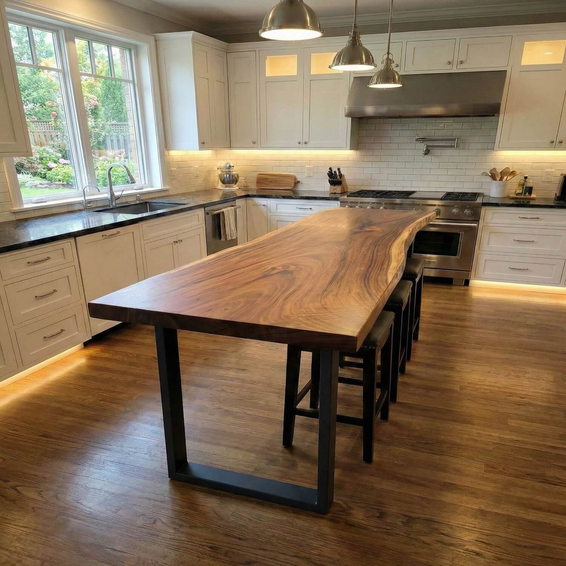 Suar Single Slab Live Edge Breakfast Bar (Freestanding) – Ashford Blake