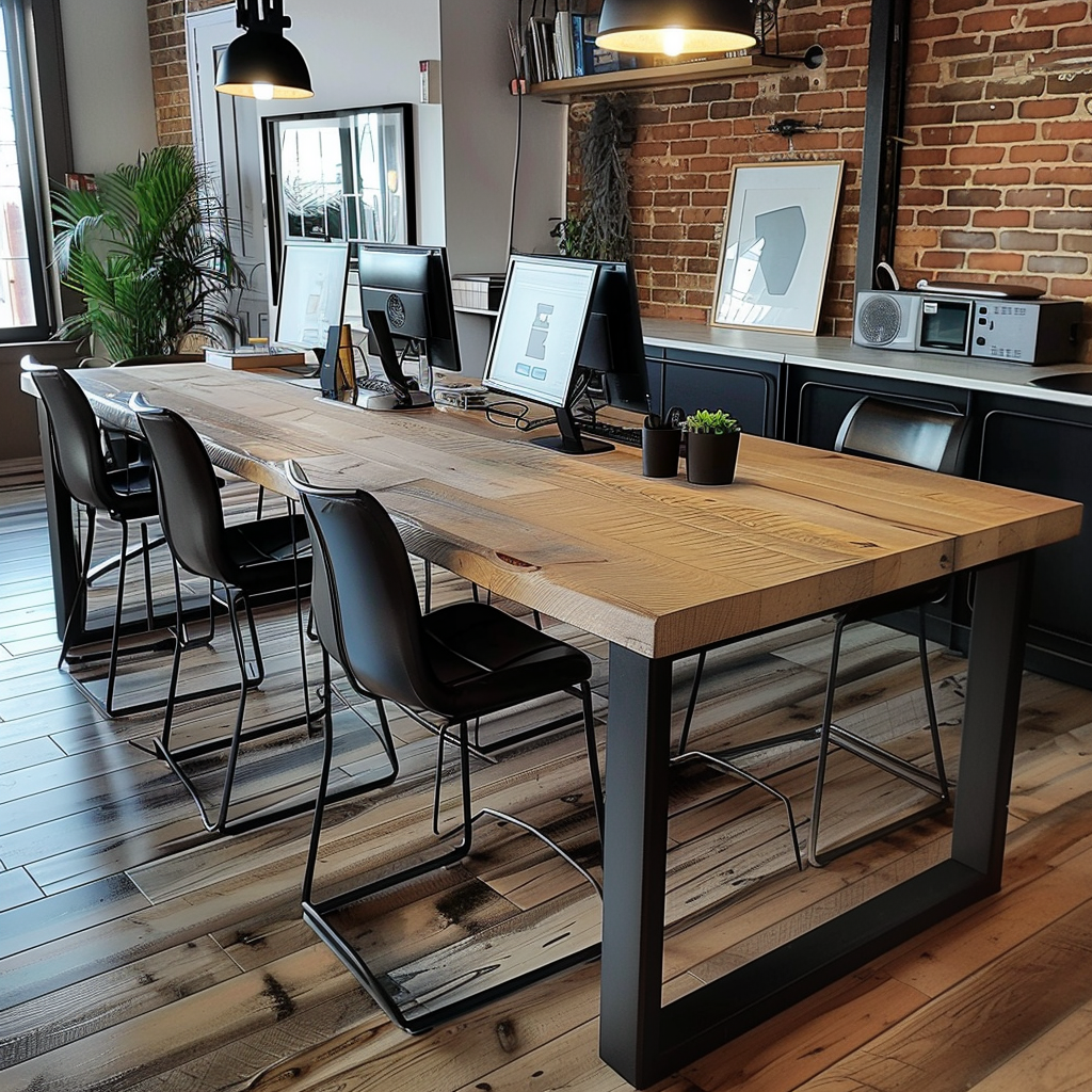 Chunky Rustic Standing Workstation | High Meeting Table – Ashford Blake
