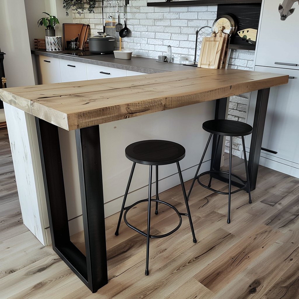 Chunky Rustic Breakfast Bar Table (Freestanding) – Ashford Blake